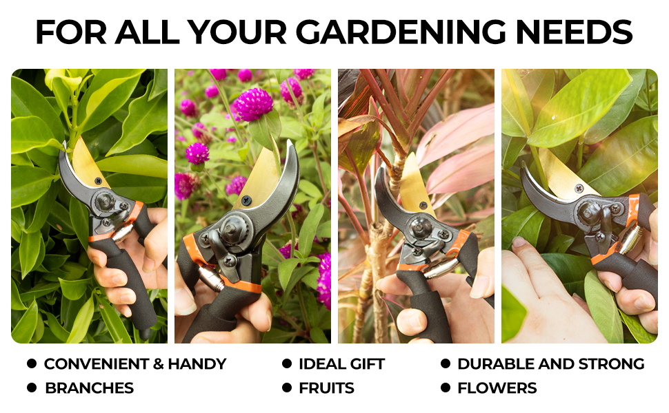 Amazon.com : Bypass Pruning Shears for Garden - Effortless Pruning Shears for Grapevines, Bonsai ...