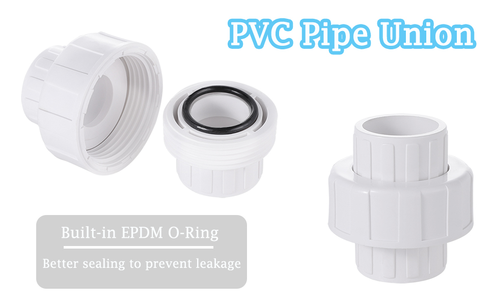 Amazon.com: 3/4" PVC Union Pipe Fitting, 3/4" PVC Slip Union Coupling Adapter (Socket x Socket ...