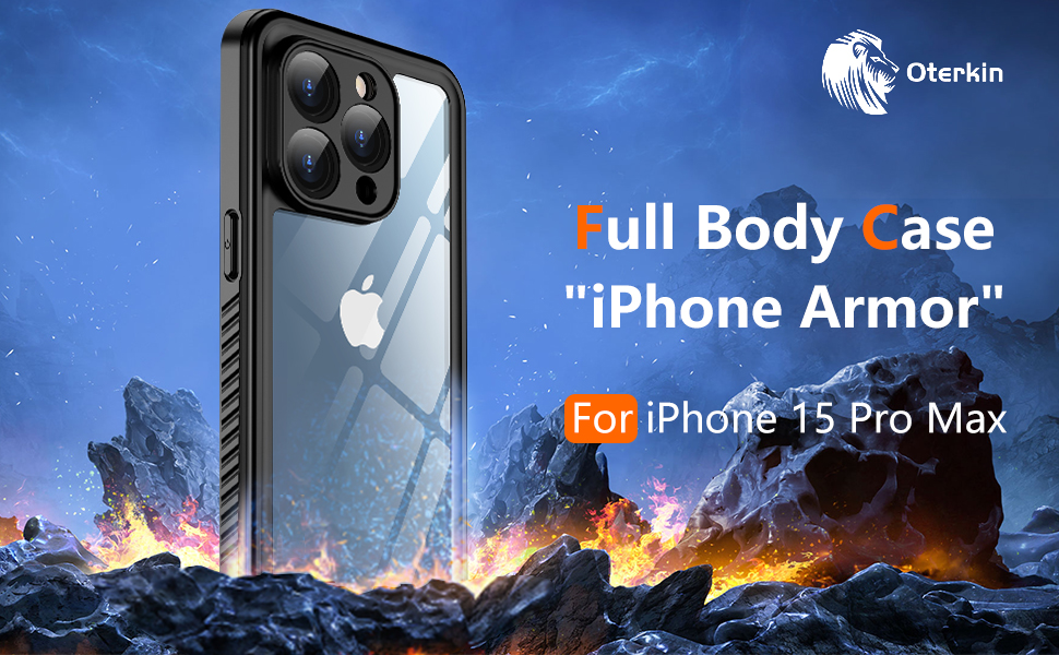 Amazon.com: Oterkin for iPhone 15 Pro Max Case Waterproof, Full Body Rugged Phone Case with ...
