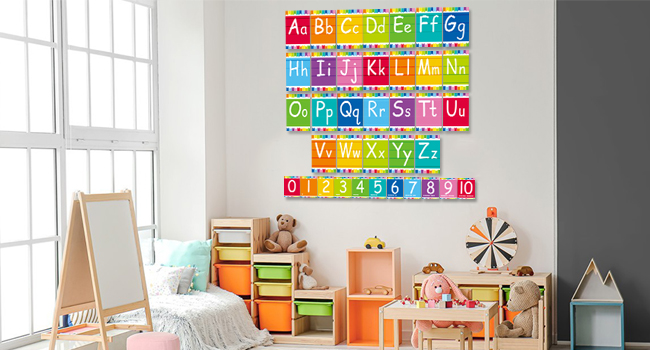Amazon.com: Bulletin Board Alphabet - ABC Alphabet Poster Classroom ...
