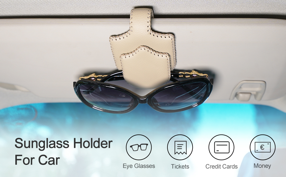 Amazon.com: AMVOYOA Sunglass Holder for Car Sun Visor Sunglasses Clip ...