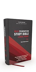 NKJV, Foundation Study Bible, Large Print, Hardcover, Red Letter, Thumb Indexed, Comfort Print ...