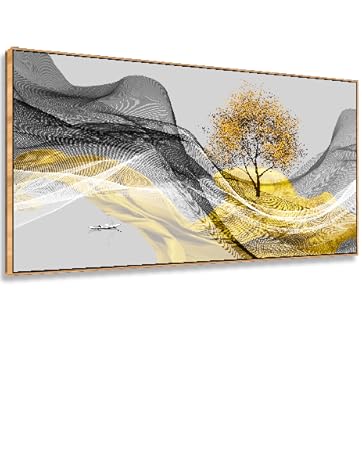 Amazon.com: Tucai Decor Wall Art Modern light Luxury Abstract Gold ink Landscape Canvas Wall Art ...