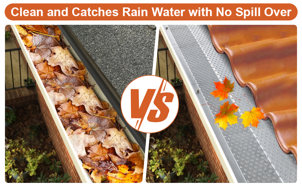 5 inch Gutter Guard, 26 Pack, 104ft, Aluminum Mesh Leaf Guards, DIY ...