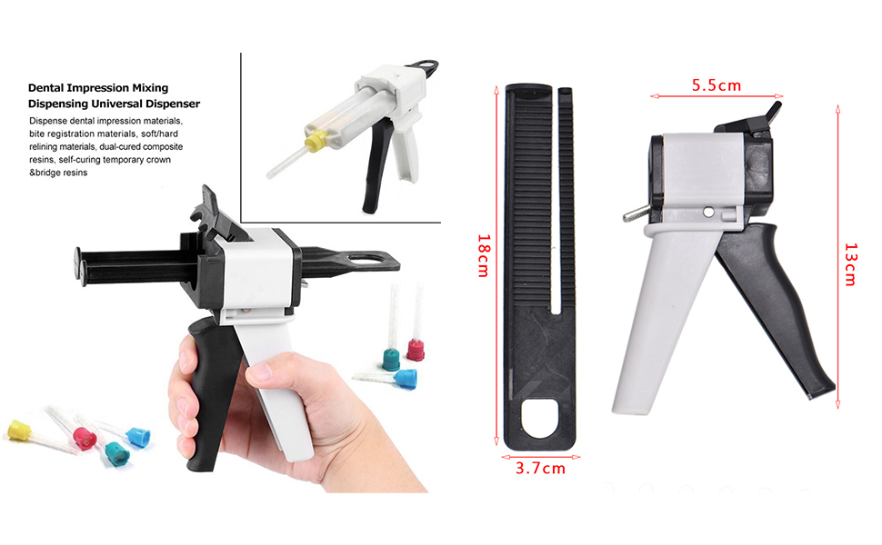 Amazon.com: Tazrigo 4:1 Dental Temporary Crown Dispensing Gun Dental Impression Mixing Universal ...