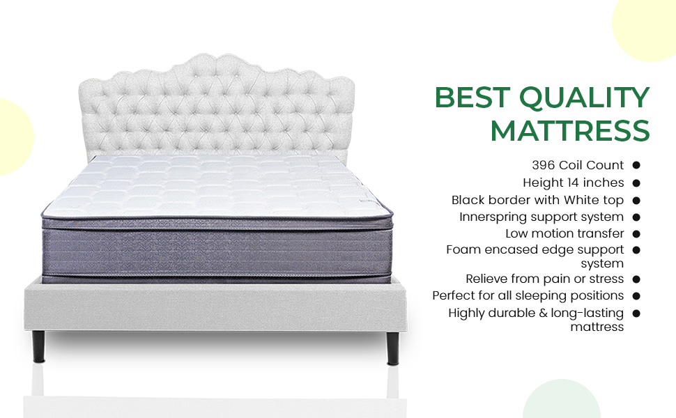 Amazon.com: Greaton 14" Firm Foam Encased Mattress with Double Sided Eurotop, Mattresses Provide ...