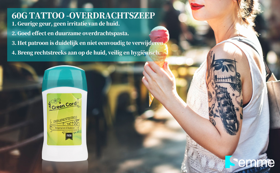 Semme Tattoo Transfer Cream, 51 g professionele zeep voor tattoo-overdracht, tattoo-stencil ...