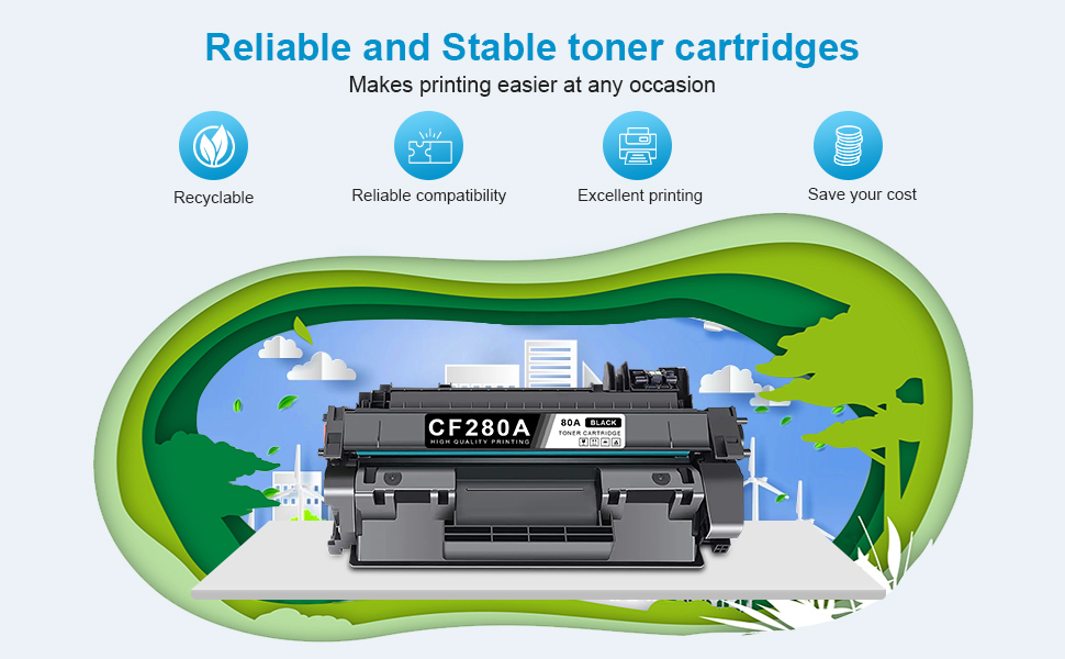 Amazon.com: 80A CF280A Toner Cartridge Black Replacement for HP 80A Toner Cartridge Black ...