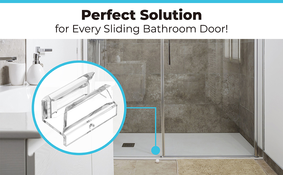 Clear Acrylic Sliding Shower Door Bottom Guide with Screw fits for Sliding Shower Doors, 3/8 in ...