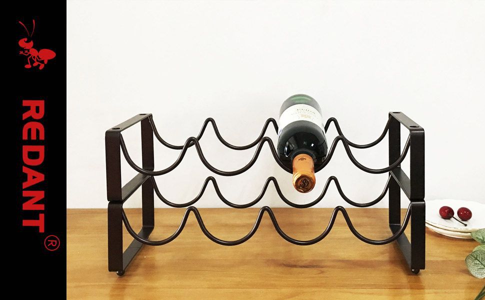 Amazon.com: REDANT 2-Tier Stackable Wine Rack for Countertop - Metal Wine Bottle Holder, Small ...