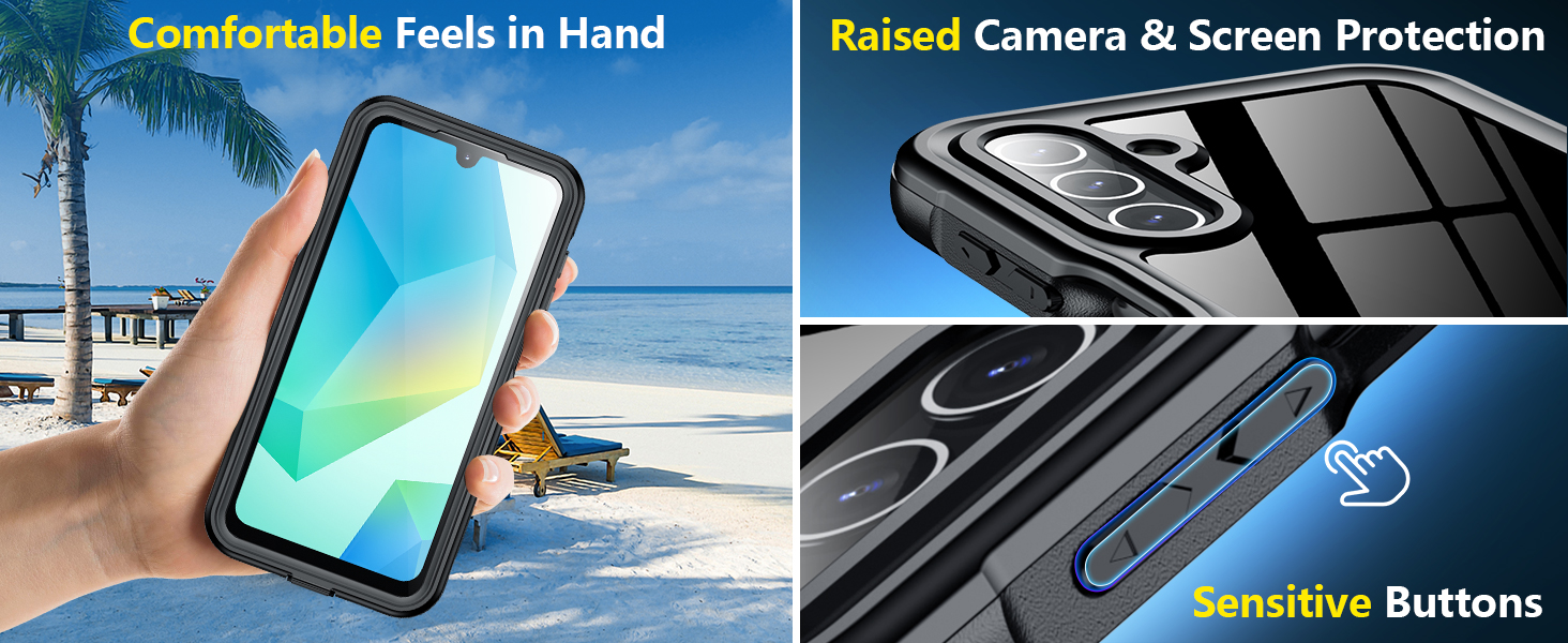 Amazon.com: SPIDERCASE for Samsung Galaxy A16 5G Case Waterproof,Built-in Screen & Camera Lens ...