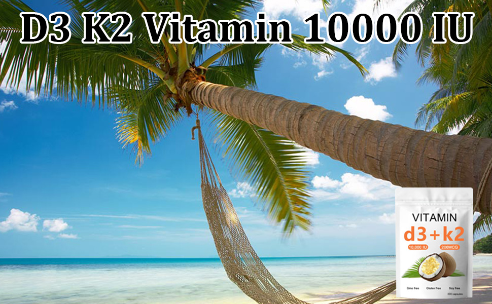 Amazon.com: SIRDIKA Vitamin D3 K2 10000 IU, 2-in-1 Vitamin D3 K2 Supplement Softgel, 10000 IU ...