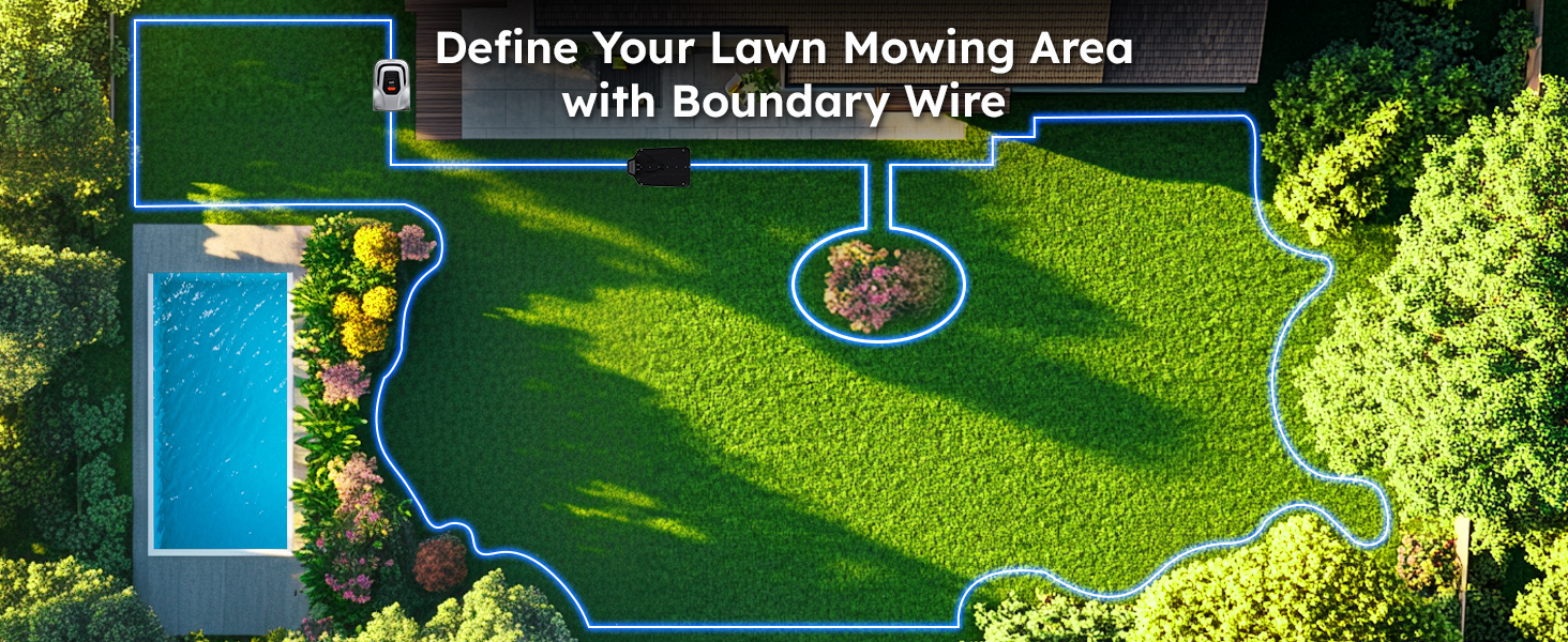 Amazon.com: Robot Lawn Mower with Max 180m Stable Boundary Wire - Recommended 550㎡, Max 900 ...