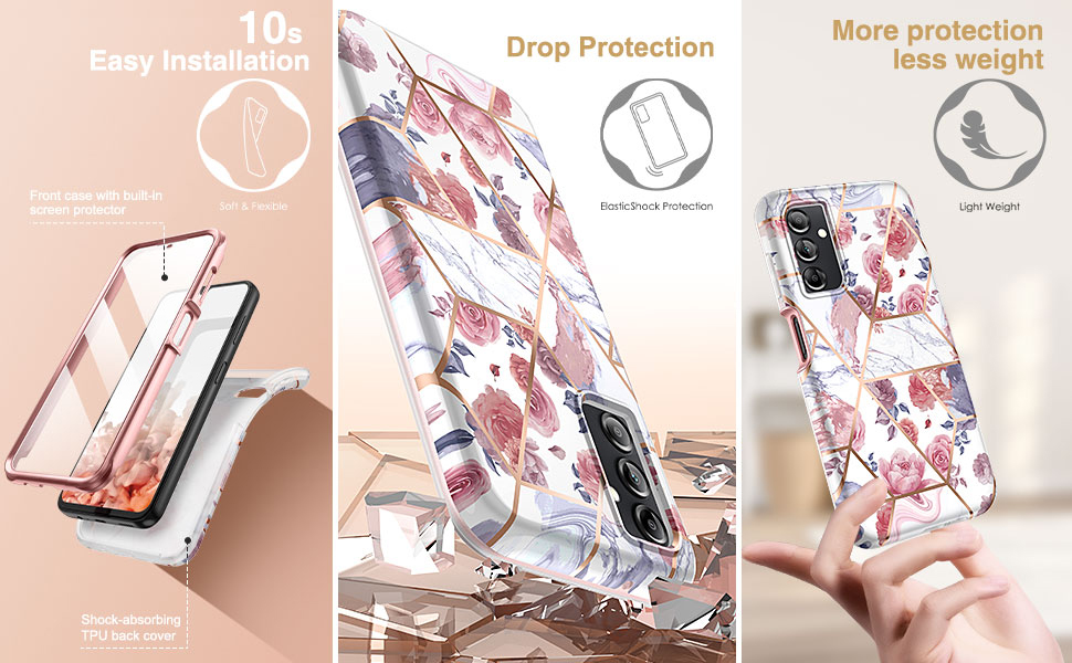 Amazon.com: SURITCH for Samsung Galaxy A14 5G Case, [Built-in Anti-Scratch Screen Protector] 360 ...