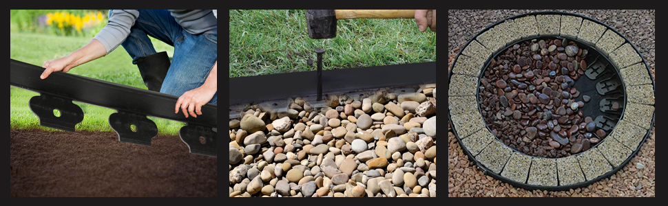 Ureprism Bordure de pelouse flexible - Bordure de pelouse de jardin en ...