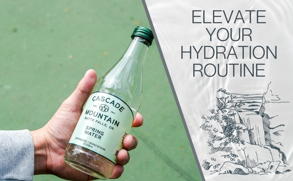 Amazon.com: Cascade Mountain Spring Water in Glass Bottles | 12oz (12 Pack) | 7.7 pH Balanced ...