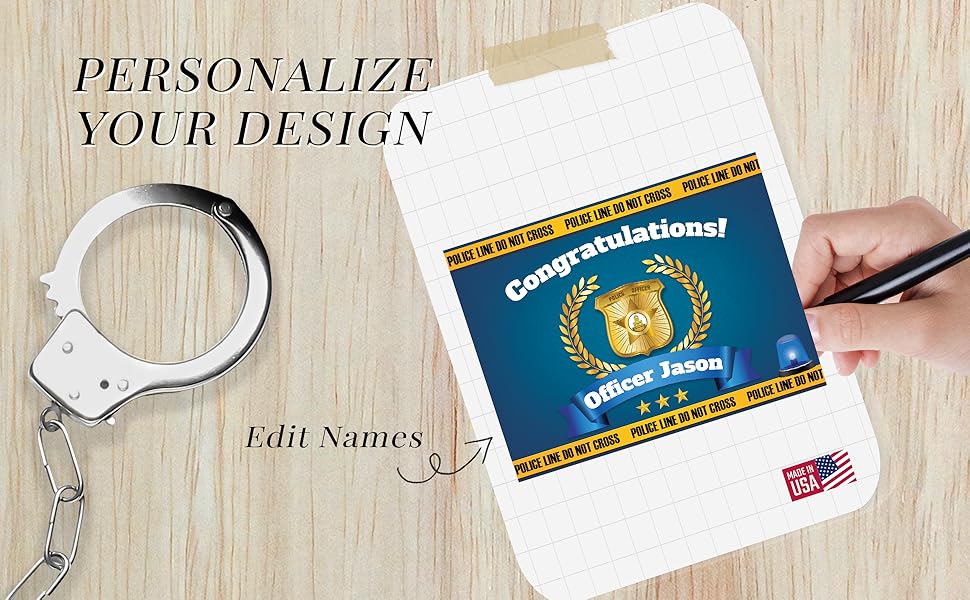 Amazon.com: Graduation Banner, Congratulations Officer, Police Academy Banner, Police Party ...