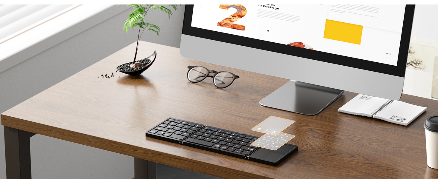 Artciety Foldable Bluetooth Keyboard Folding Portable Wireless Keyboard With