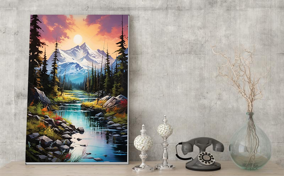 lxmydm Malen nach Zahlen Landschaft mit knitterfreien Leinwandpinseln und Acrylfarbe 30x40 ...