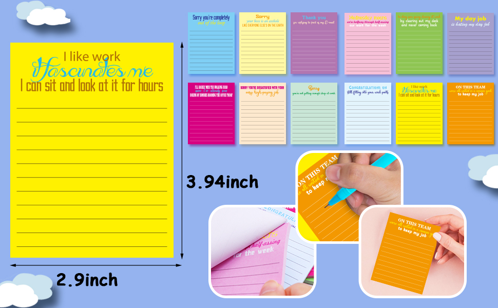 Amazon.com : Funny Sticky Notes 12 Pads Office Supplies with Sarcastic ...