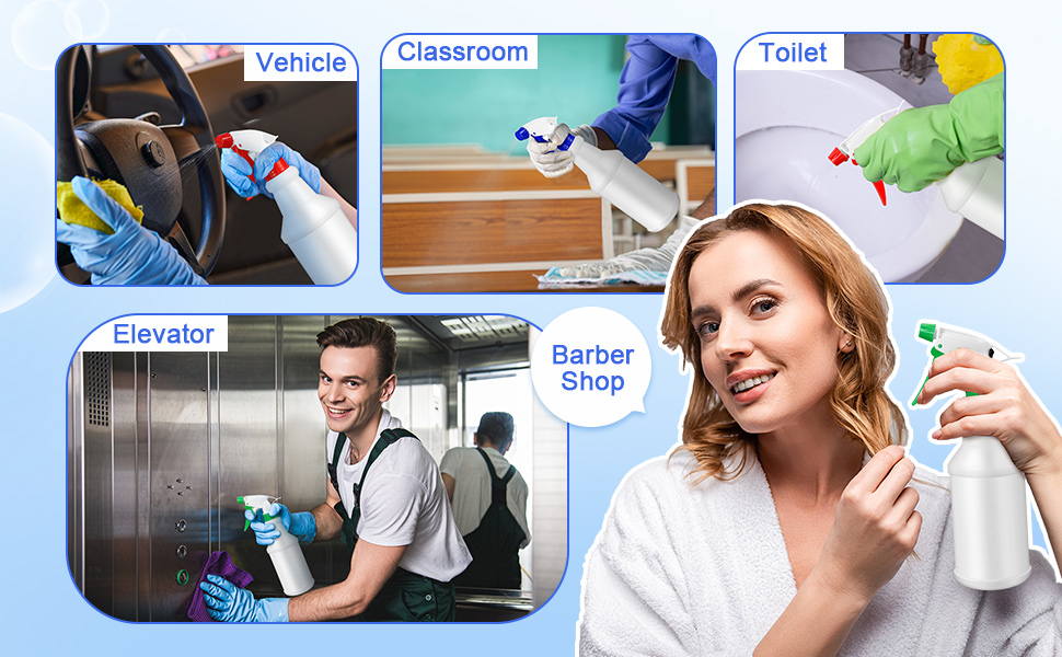 Amazon.com: Gerrii 24 Pcs 24oz Plastic Spray Bottle Bulk, Empty Refillable Squirt Bottles for ...