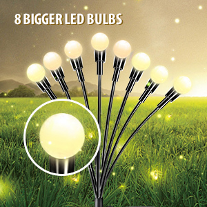 Amazon.com : FOAMICHI Solar Garden Lights Outdoor, 4 Pack Firefly Garden Lights, 32 LED Solar ...