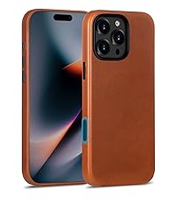 Amazon.com: Belemay Leather Case for iPhone 16 Pro Max, Compatible with MagSafe [Camera Control ...