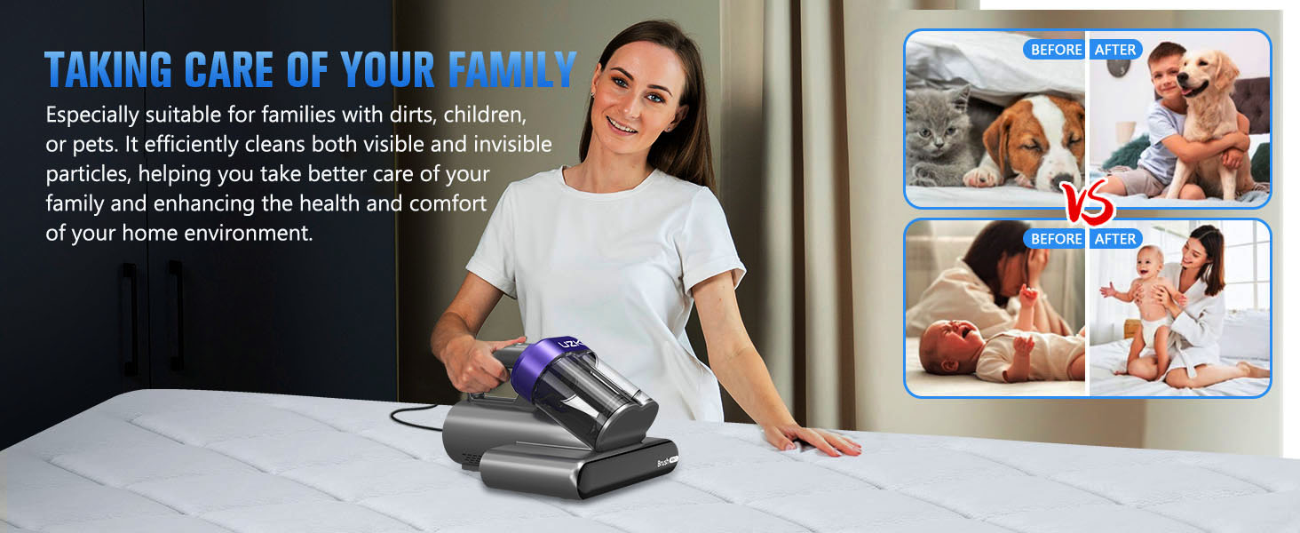 Amazon.com - Mattress Vacuum Cleaner, UV Bed Vacuum Cleaner,16Kpa Powerful Handheld Vacuums with ...