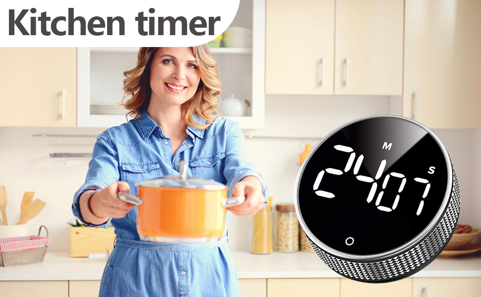 Digital Kitchen Timer, Cooking Timer, Magnetic Countdown Timer with Large LED Display ...