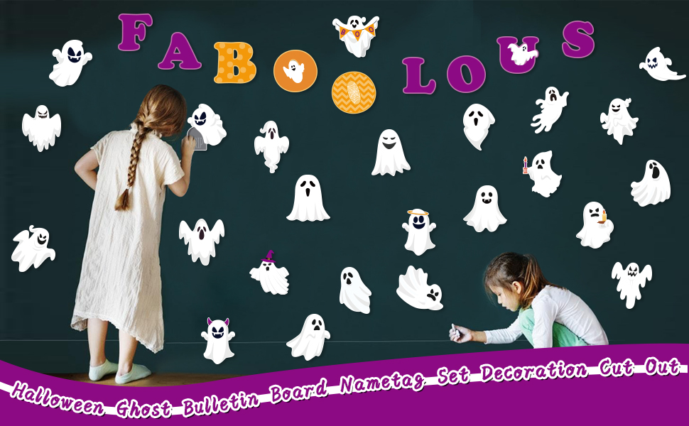 Amazon.com: Haooryx Halloween Ghost Bulletin Board Decoration Set ...