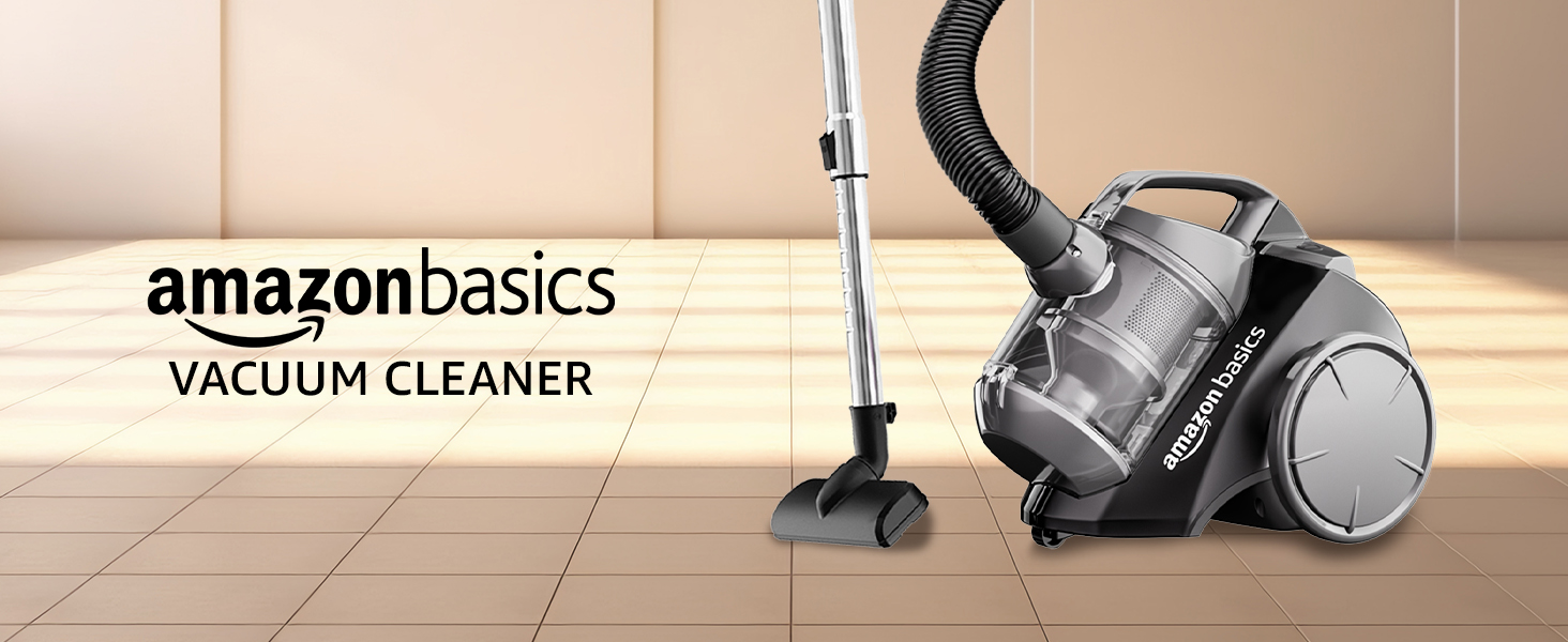 AmazonBasics Cylinder Bagless Vacuum Cleaner with Power Suction, Low ...