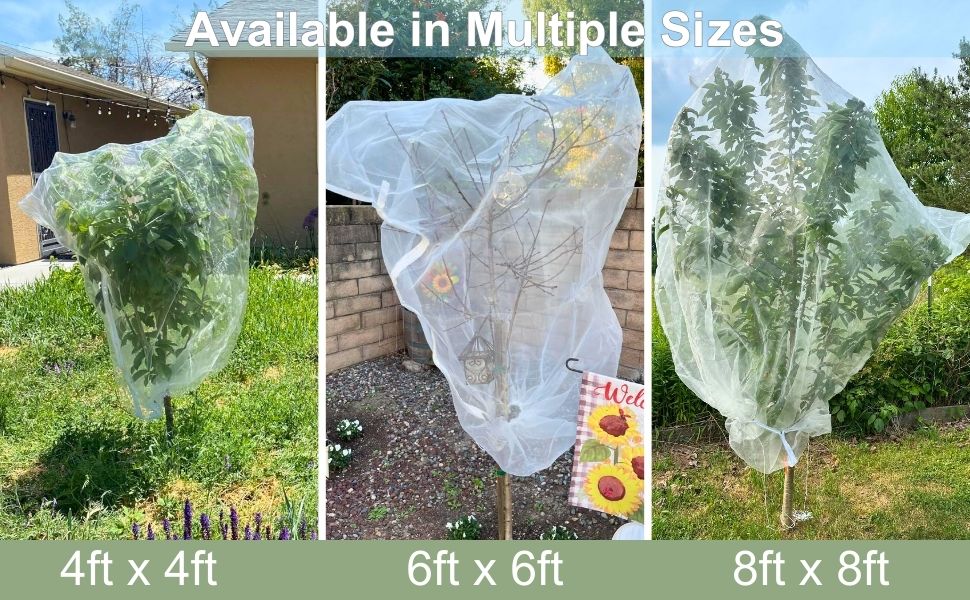 Amazon.com : 15ft x 15ft Fruit Tree Netting Cover with Zipper & Drawstring, Insect Bird Barrier ...