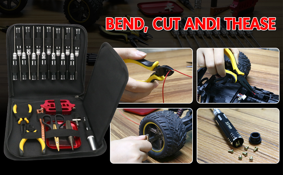 RC Tool Kit Screwdriver Set Pliers - RC Hex Driver Set RC Tools - Hex Nut Driver Set Wrench Key ...