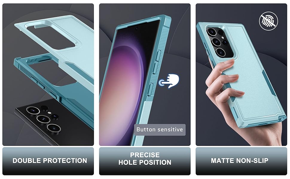 Amazon.com: RMOCR Case for Samsung Galaxy S25 Ultra, Full Body Heavy Duty Rugged Shockproof ...