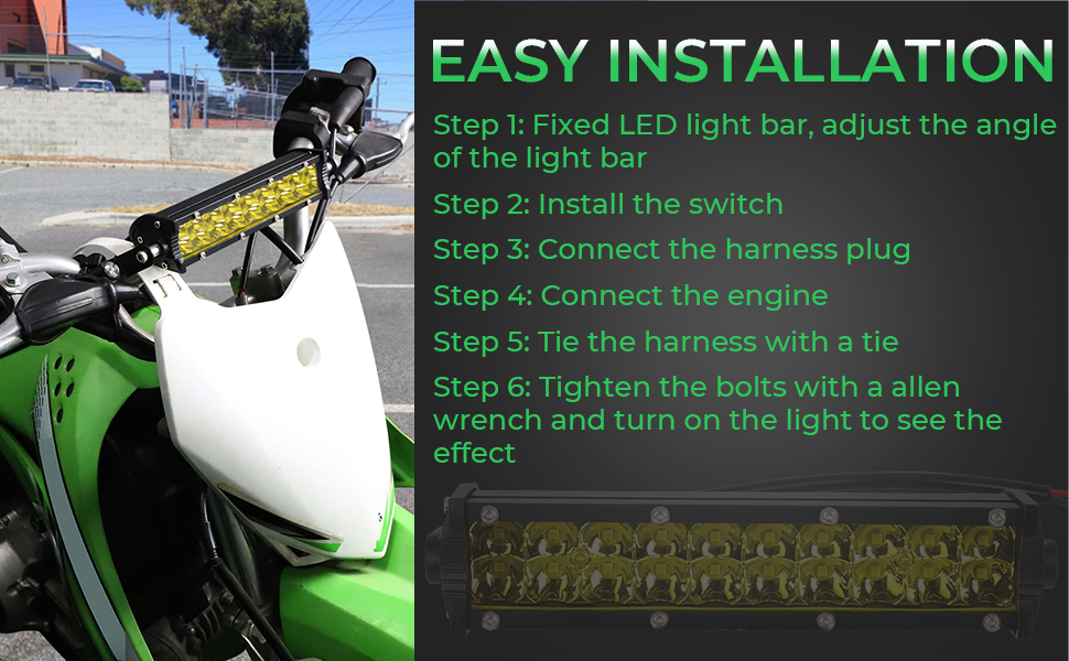 Amazon.com: AUTOVIC Dirt Bike Light Bar Kit Amber 7in Motorcycle ...