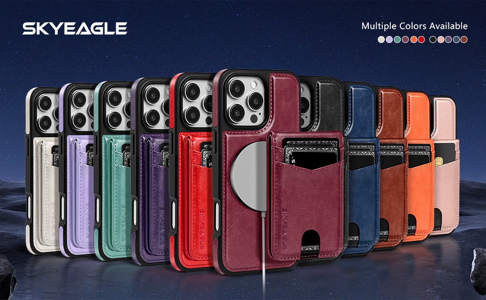 Amazon.com: SkyEagle Compatible Magsafe 2 in 1 Detachable iPhone 16 Pro Max Wallet Case with ...