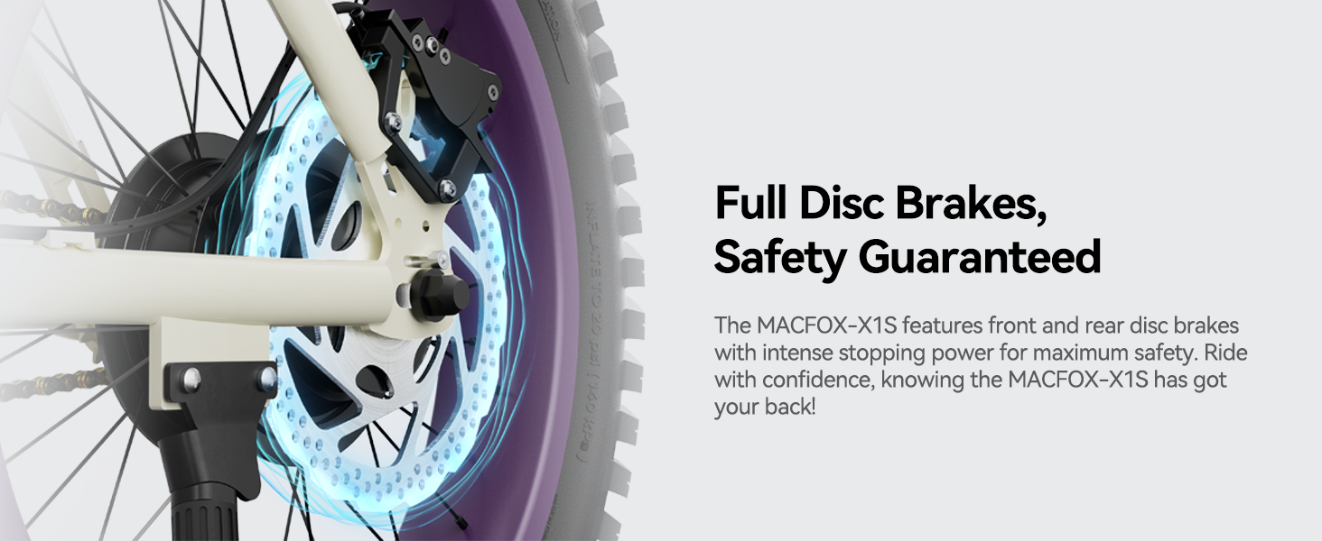 Amazon.com : MACFOX Newest X1S Electric Bike, Ebike 500W/48V/10.4Ah, 20" Fat Tire Electric ...