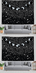 Amazon.de: Arawat Wandteppich Baum des Lebens Wandtuch Lebensbaum Schwarz Weiß Wandteppich Mond ...