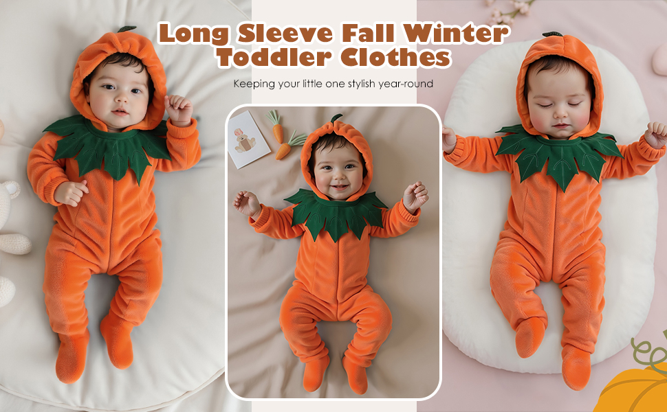 Amazon.com: Nsywmzy Halloween Baby Boys Girls Outfits Cute Fuzzy Zipper Long Sleeve Hooded ...