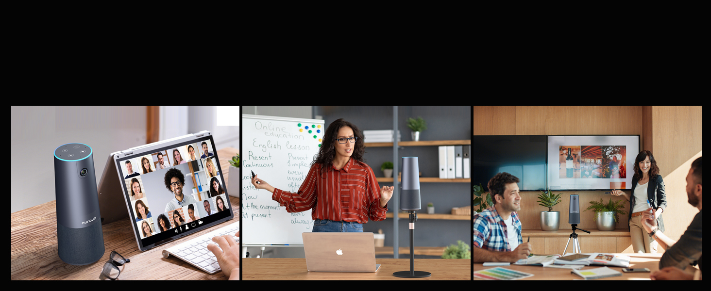 Nuroum C40 2K Video Conference Webcam with Microphone and Speaker, 120°Ultra Wide Angle, AI Auto ...