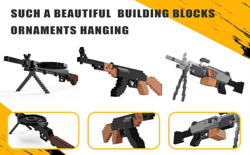 Amazon.com: BB FUN HOUSE Model Gun Building Blocks Toy Set, DIY Assemble Building Bricks Toy ...