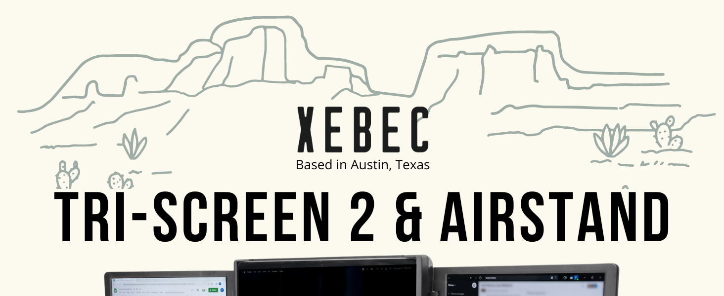 Amazon.com: Xebec Tri-Screen 2 + AirStand Bundle | Triple Laptop Monitor Extender (10.1" Full HD ...