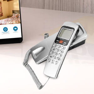 Yoidesu FSK/DTMF Teléfono con Cable Identificación de Llamada Fijo Teléfono de Pared Teléfono ...