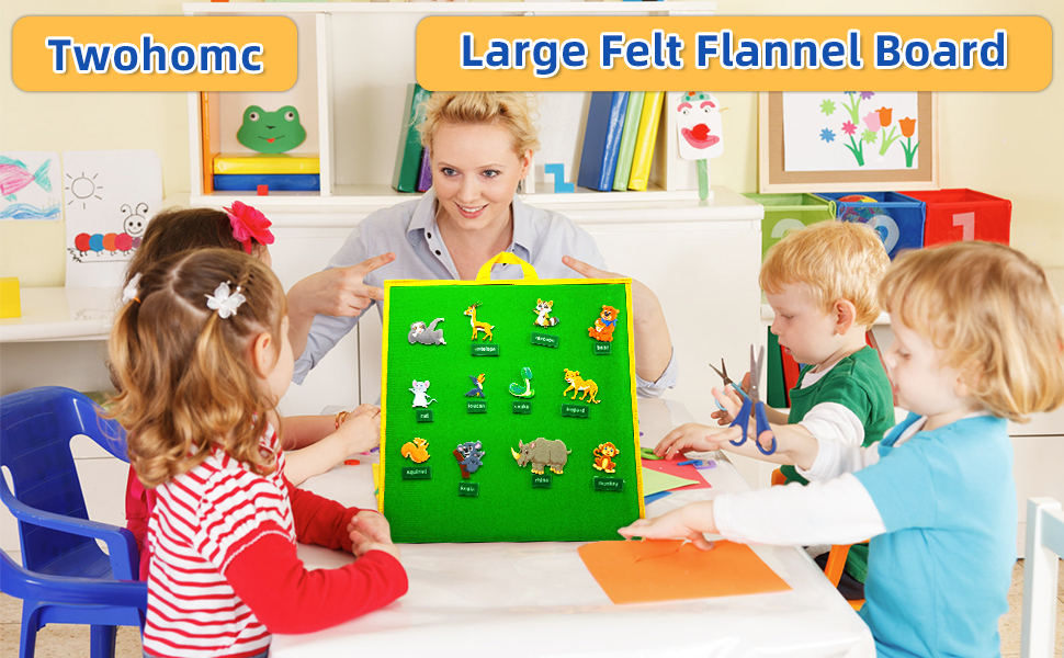 Amazon.com: Foldable Felt Board for Toddlers, Double Sided Flannel ...