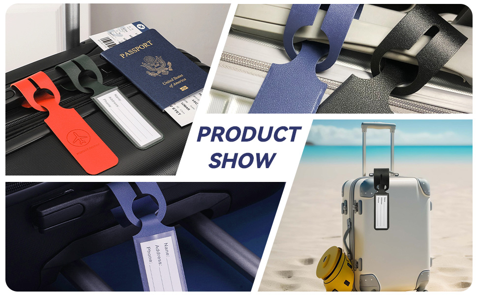 Amazon.com: CPCOIN Luggage Tags for Suitcases 2 Pack Bendable One Piece Bag Tag Long Strip PU ...