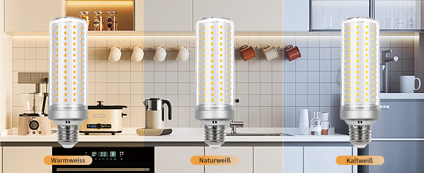 I-SHUNFA E27 LED Maiskolben Lampen 18W 2200LM Kaltweiß 6000K AC100-265V LED Mais Birnen Ersatz ...