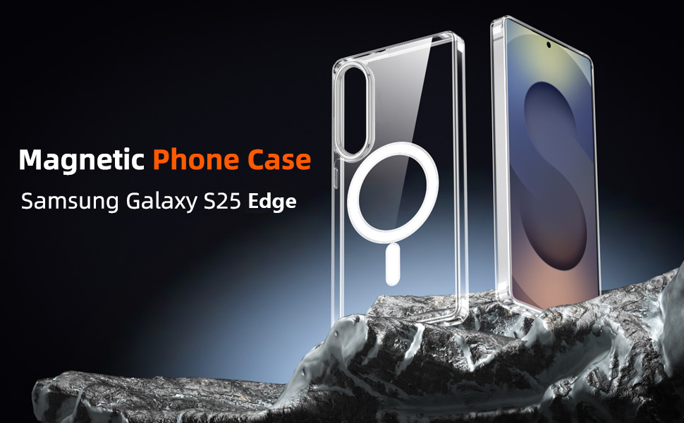 Amazon.com: Magnetic Glossy Case for Samsung Galaxy S25 Edge,S25 Edge Phone Case Slim Clear ...