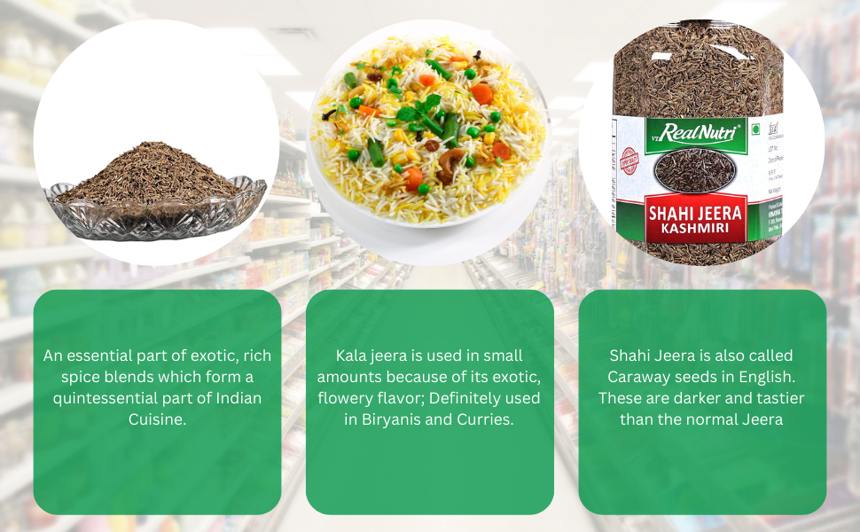 VT Real Nutri Shahi Jeera Kashmiri/Shah jeera/Caraway seeds/black cumin/Afghani Whole Shahi ...