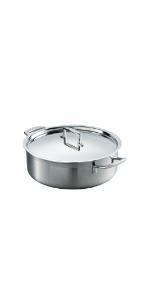 Le Creuset Stainless Steel Sauteuse, 3-Ply, 28 cm, 96100928000000 : Amazon.co.uk: Home & Kitchen