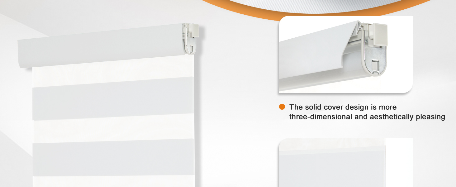 Persilux No Drill No Tool Zebra Blinds Light Filtering Dual Layer Privacy for Day and Night ...